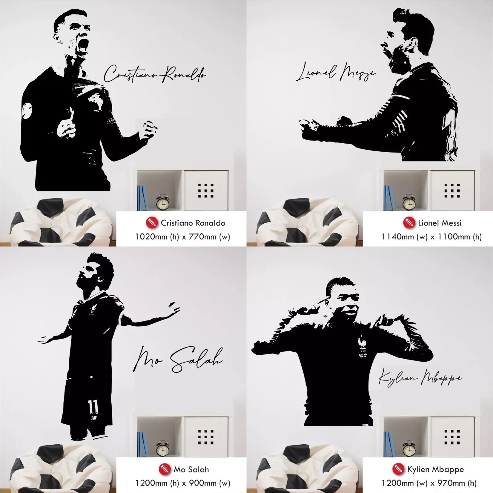 Футбольные легенды виниловая наклейка Ronaldo 102 77cm