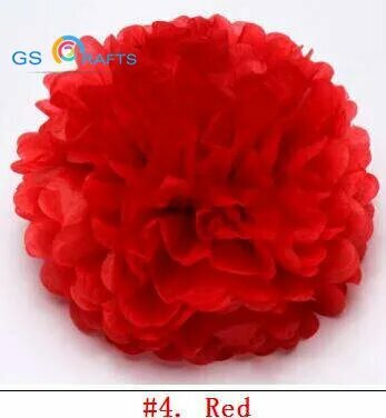Красный бумажный помпон для декора, Цвет: 4 Red