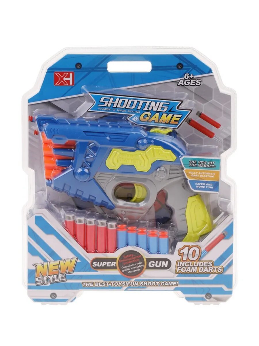 Бластер, в комплекте: м/пули 10шт.