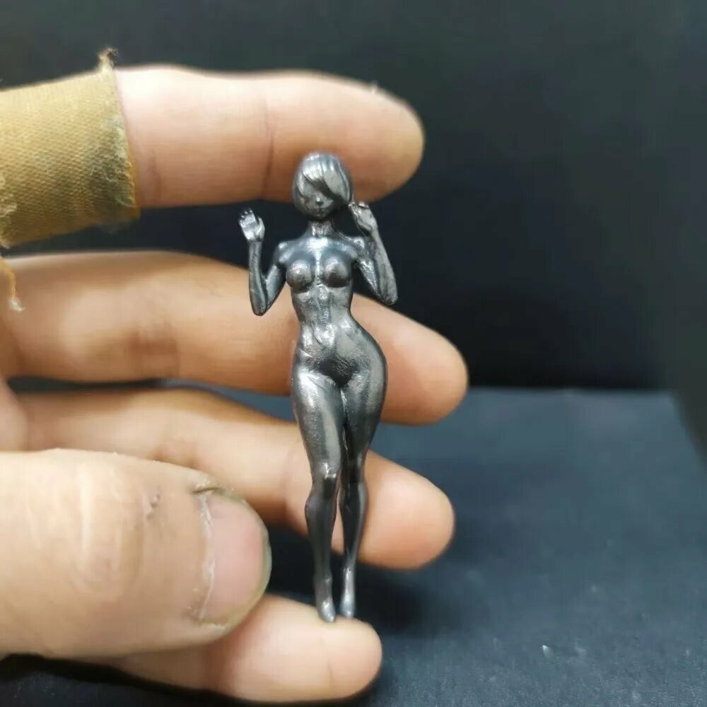 Боди-арт, обнаженная грудастая красавица, статуя девушки, кулон, латунная статуя египетской королевы