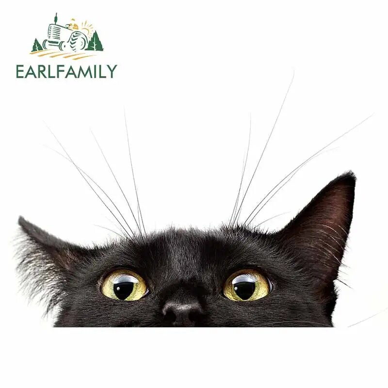 EARLFAMILY 13 см x 9,4 см для Black Cat Peek A Boo, авто наклейка, сделай сам, водонепроницаемый корпус для автомобиля, 3D устойчивая к царапинам автомобильная наклейка