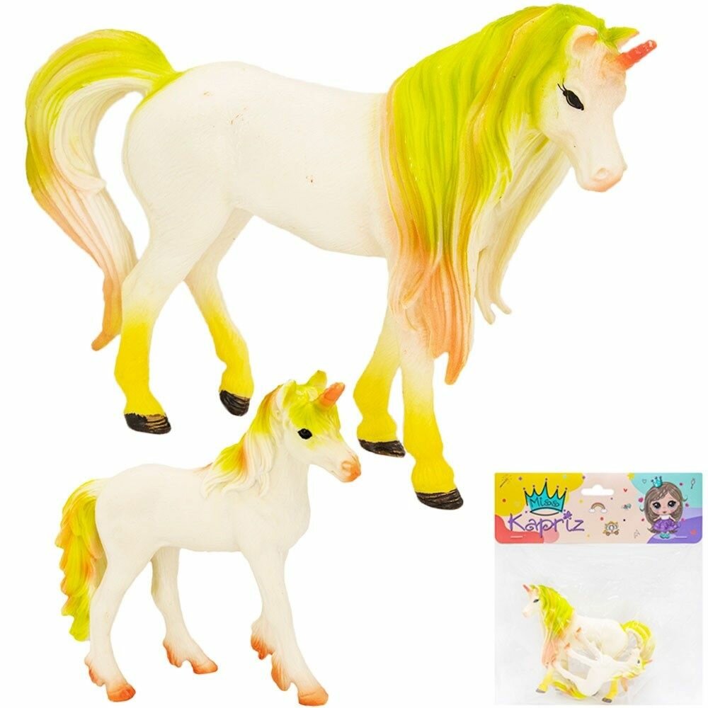 Фигурка Единороги мама и малыш в пак зелен-розов