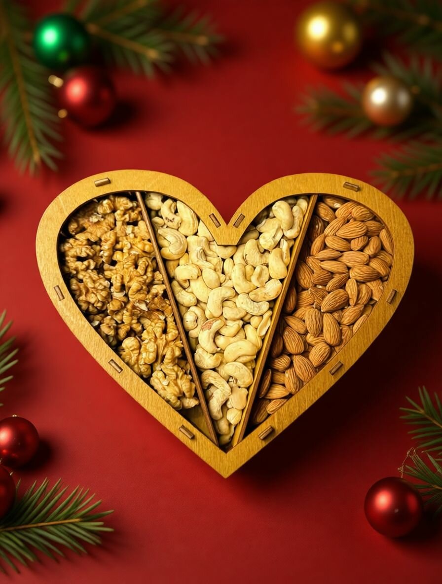 Подарочный набор орехов 3 в 1 Сердце