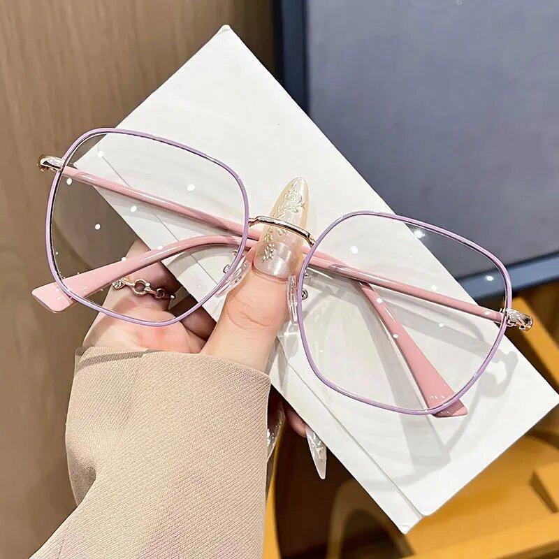 Женские металлические очки RPXBGUCKARHG для близорукости rose gold, -175, Желтый