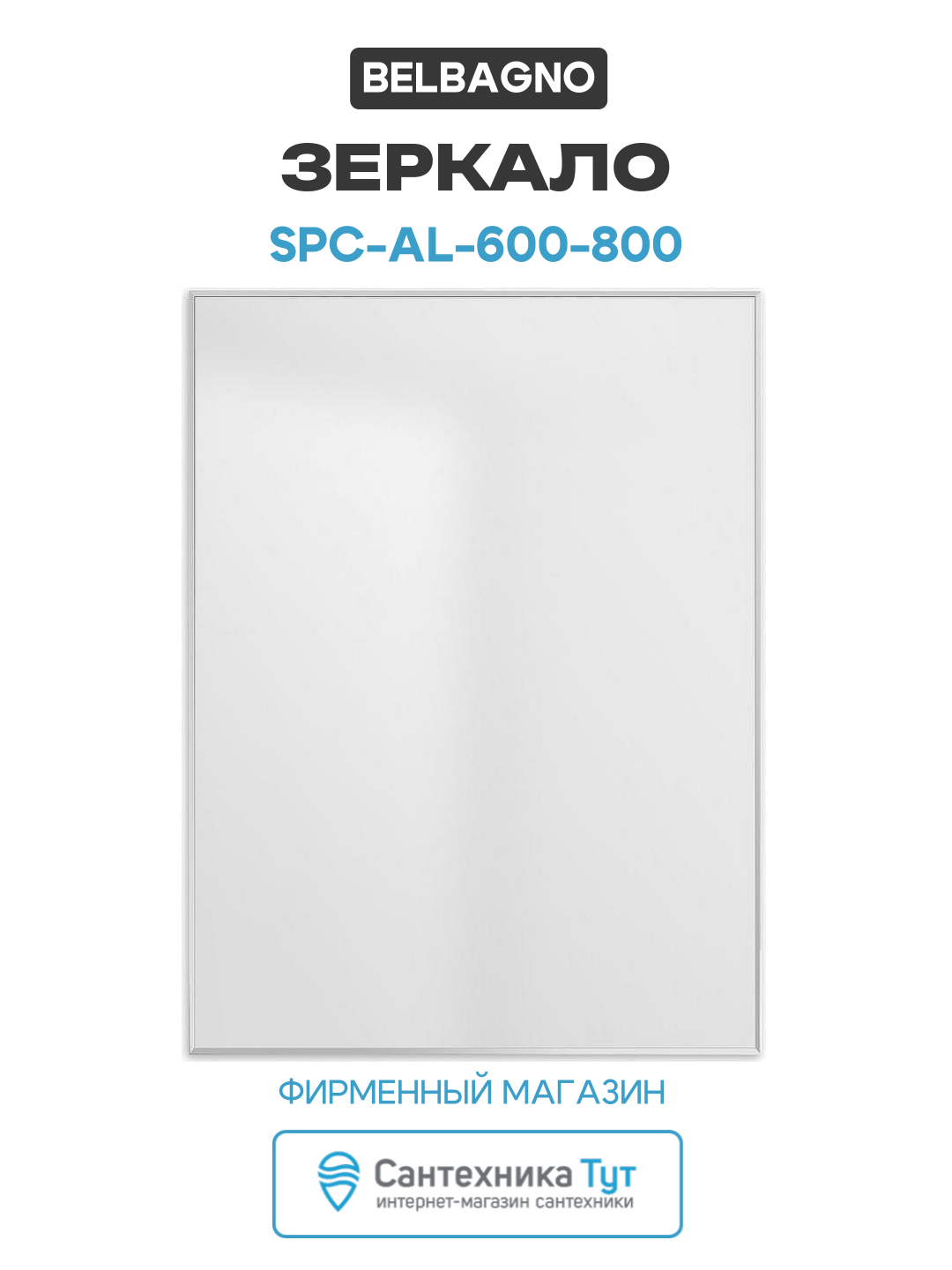 Зеркало BelBagno SPC-AL-600-800 Хром, современный