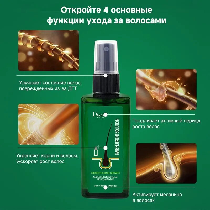 Лосьон для волос Disaar Hair Nutrient Solution, 120 мл, для роста и восстановления волос — фото 1