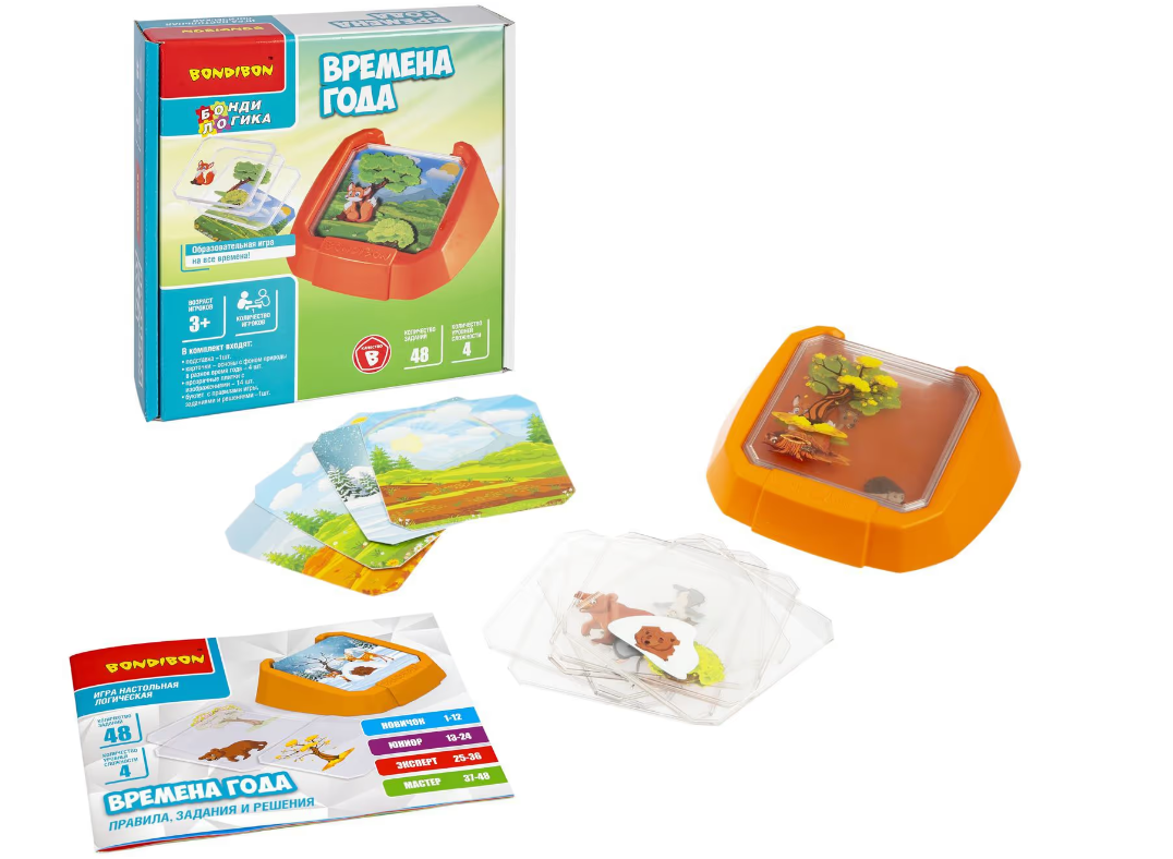 Игра настольная логическая с т. з. Bondibon "времена года" ВВ5079