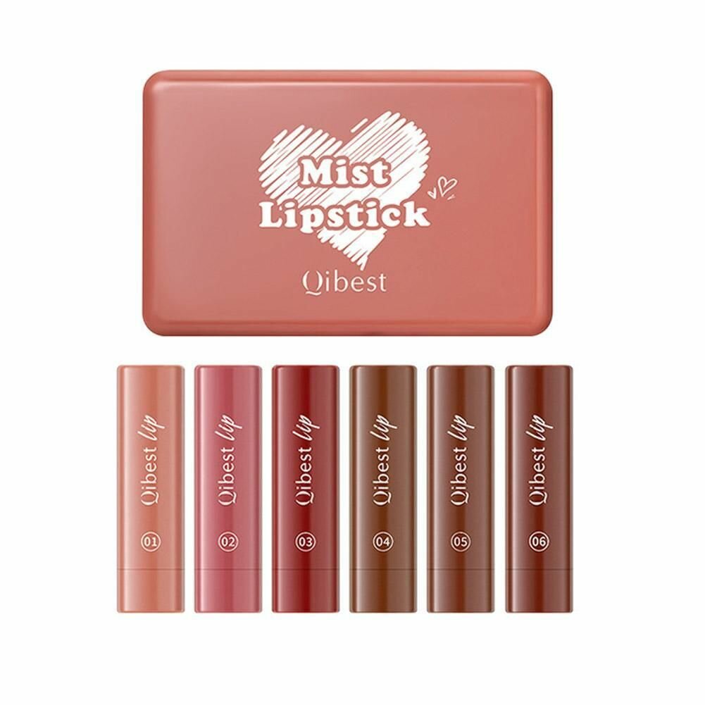 Набор из 6 помад Lip Line 2-в-1, водостойкая матовая помада для губ 6 цветов, 1,2 г