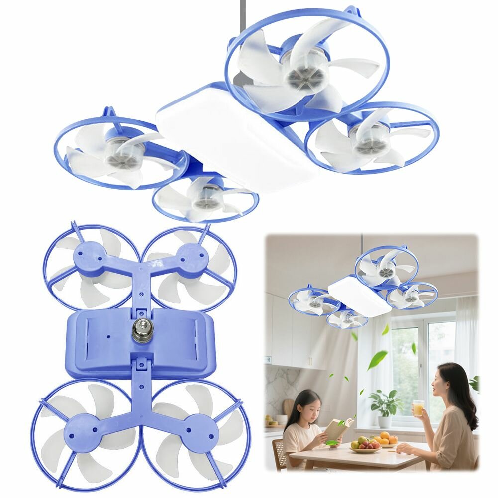 Светильник с вентилятором E27, четырехлопастной, регулируемой яркости