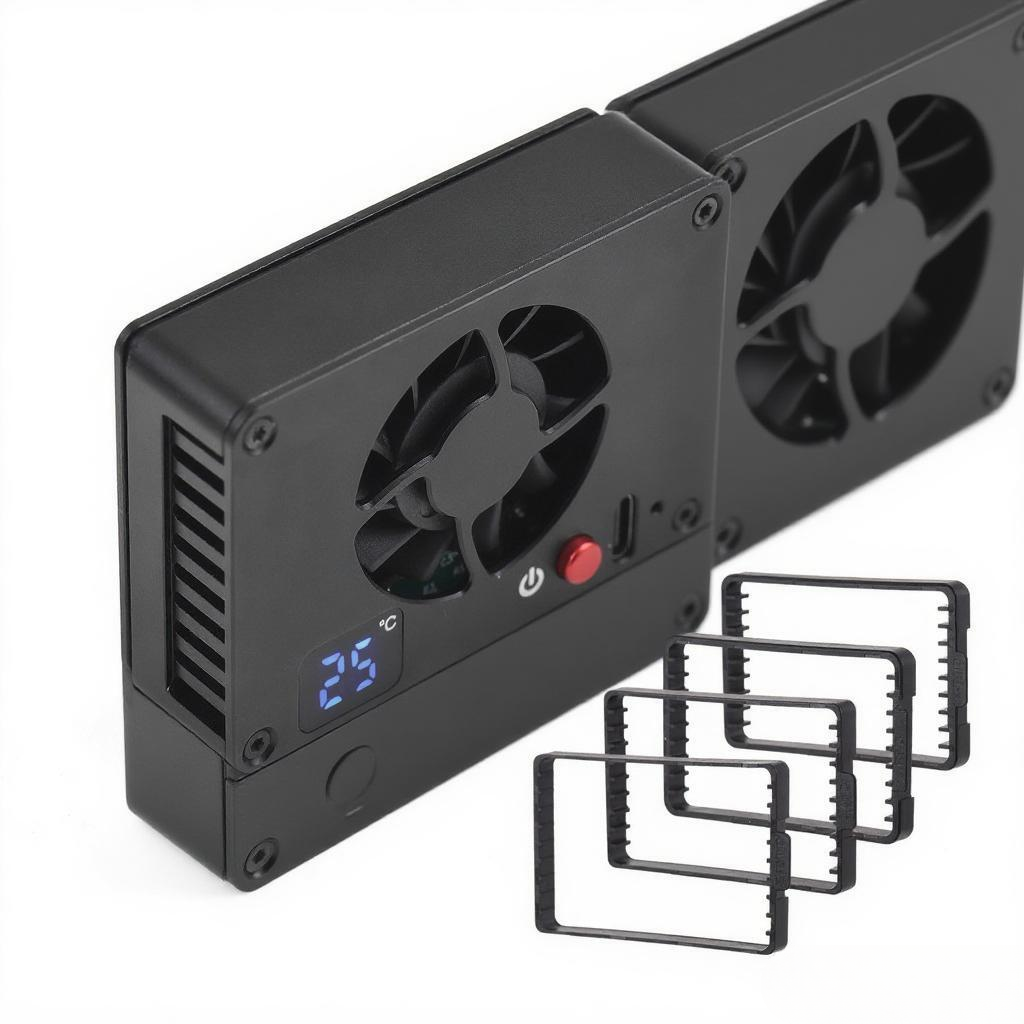 FS-04A Камерный охлаждающий вентилятор внешняя система охлаждения с настройкой температуры OLED-дисплей 4 пластины адаптеров для монтажа A7M4/ZVE1/A6700/A7C2/A7S3/ZV-E10/ZV1/A7C/FX30, Canon R5/R6/R7