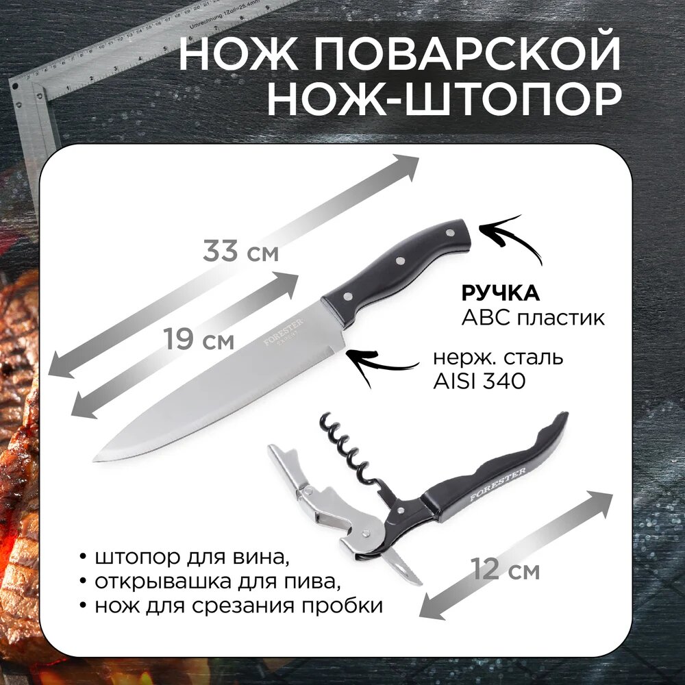 Набор для гриля Forester 14 предметов в алюминиевом кейсе, для вашего загородного дома и дачи — фото 1