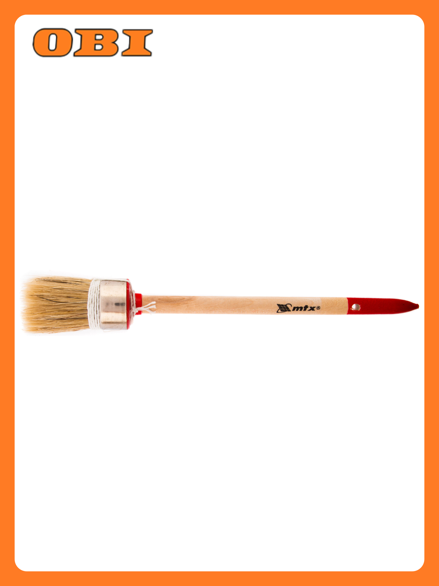 Кисть MTX Профи 82044, круглая, натуральная щетина, деревянная ручка, 30мм