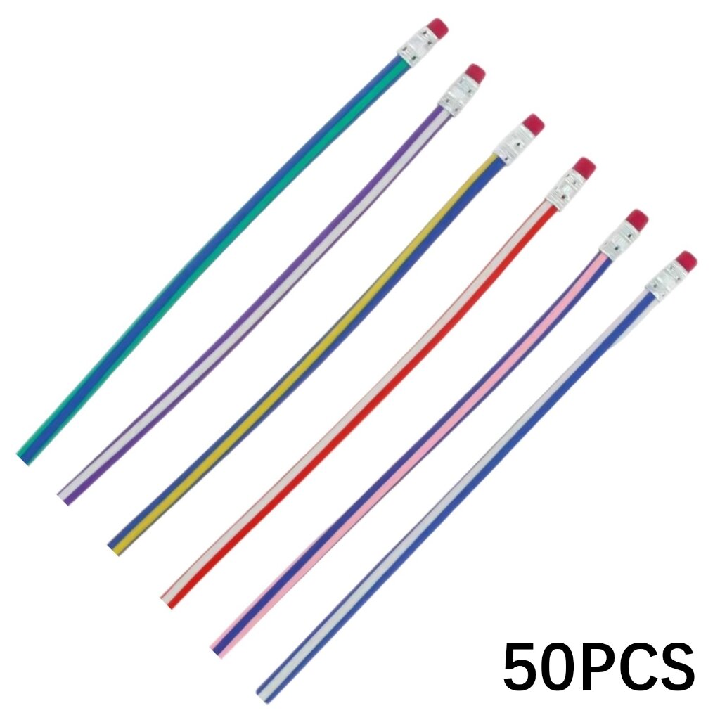 50 штук небьющихся карандашей с изгибом, инструмент для обучения гибкому дизайну, плавному письму