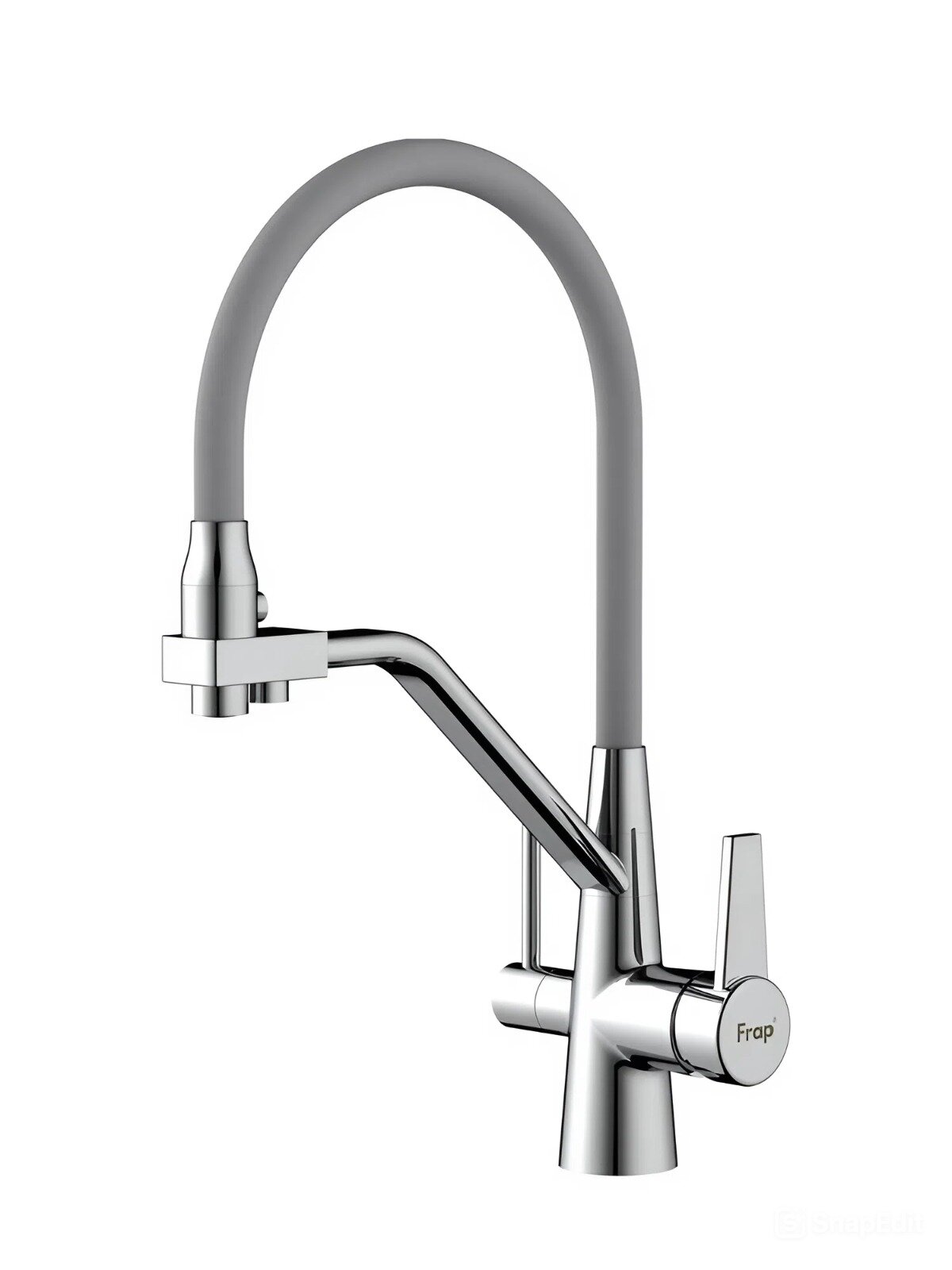 Смеситель для кухонной мойки Frap F43550 с гибким изливом и подключением фильтра питьевой воды, хром