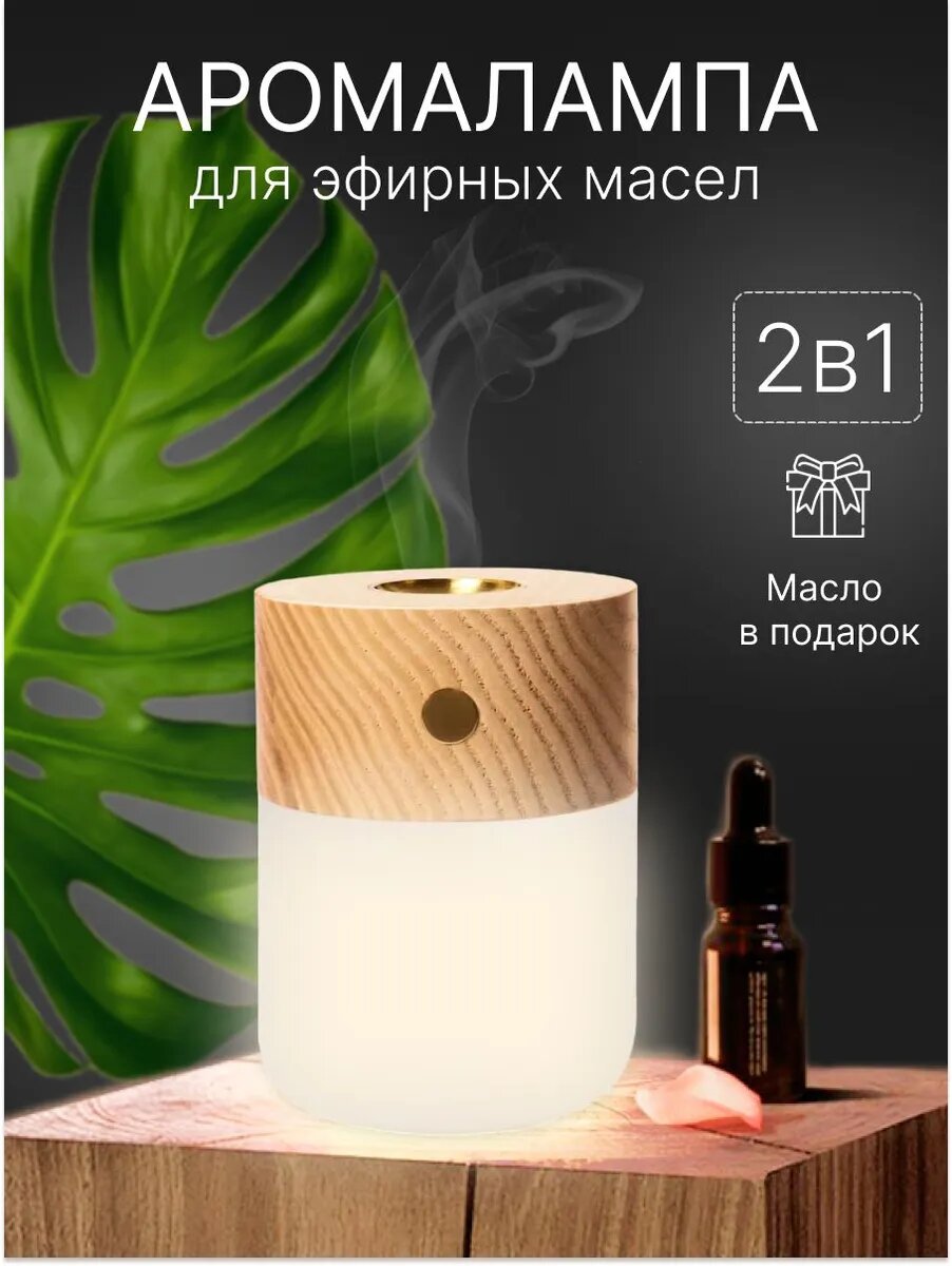 Электрическая аромалампа DERAMO с подсветкой, ночник для эфирных масел NO-HB004