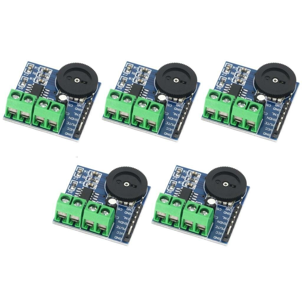 Аудиоусилитель 5 В с регулировкой громкости, двухканальный модуль усилителя мощности-5шт