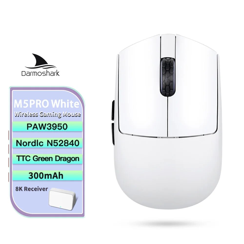 Darmosark M5PRO White Беспроводная игровая мышь