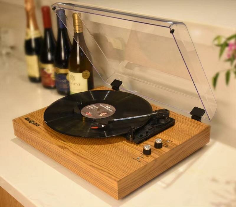 Виниловый проигрыватель MzeliKing в стиле ретро Vintage White/белый, встроенные динамики, Bluetooth 5.3