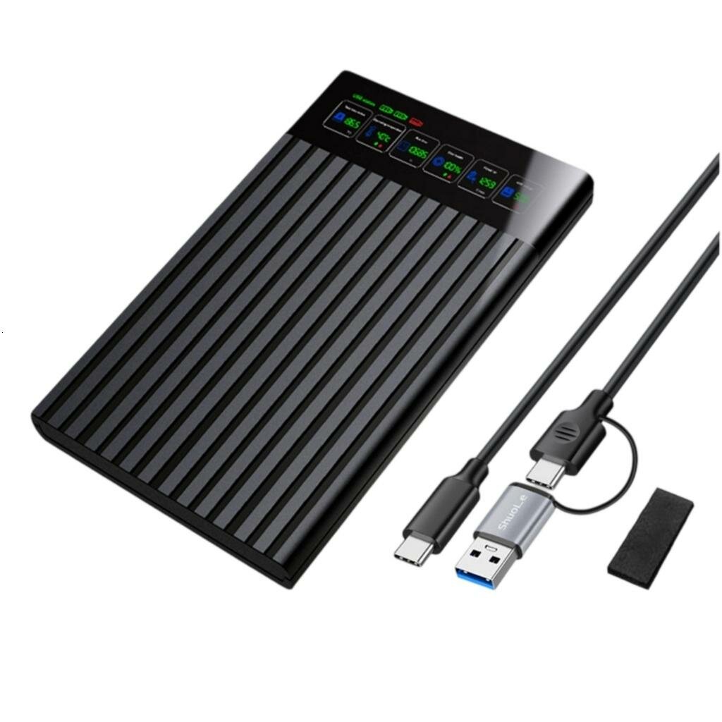 Корпус для SSD 2.5" с мониторингом здоровья, Два в одном порту