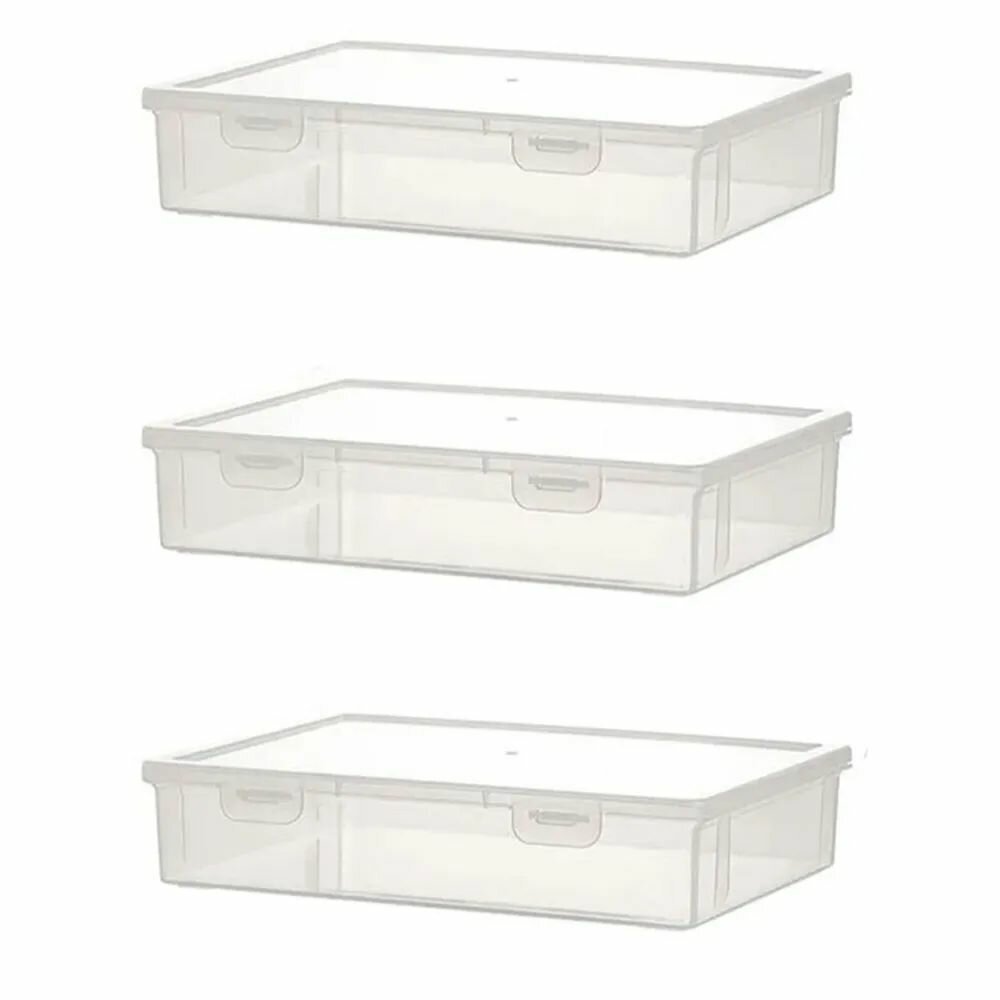 Набор из 3 коробок для хранения, подходят для книг и офисных документов, прозрачные, S