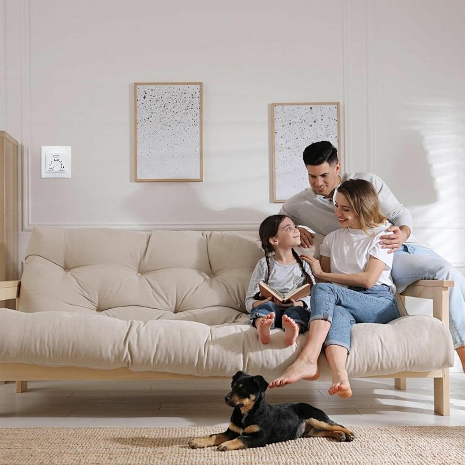 Настенный контроллер подогрева пола с датчиками и кабелем