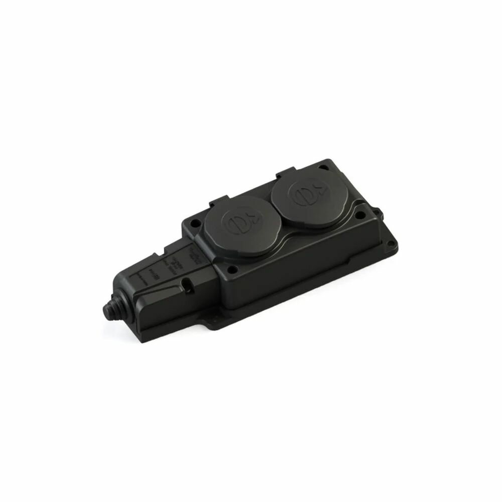 Колодка удлинителя Systeme Electric 2-м MultiSet 16А 250В IP44 с заземлением каучук черный SE MST4102BK