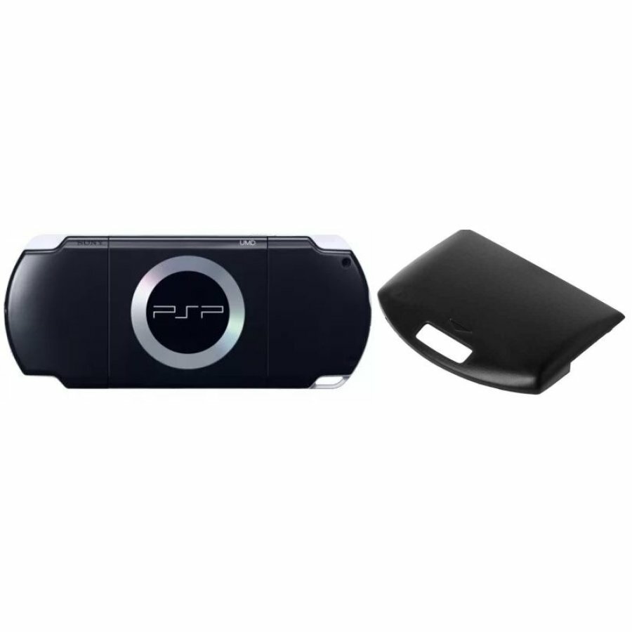 Крышка аккумуляторного отсека, для Sony PSP 1000, пластик, черная