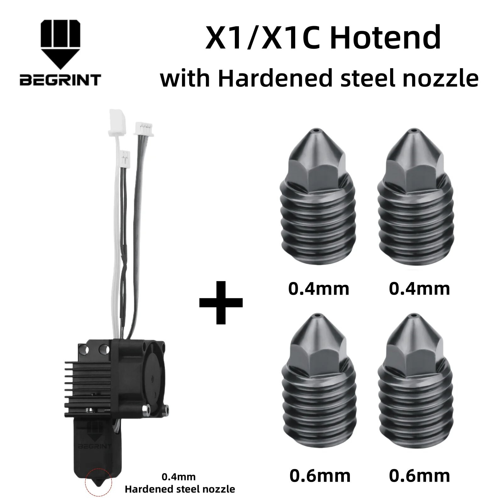 Begrit X1/X1C Hotend с закалённой сталью, 0.4/0.6 мм, Hotend-H4466