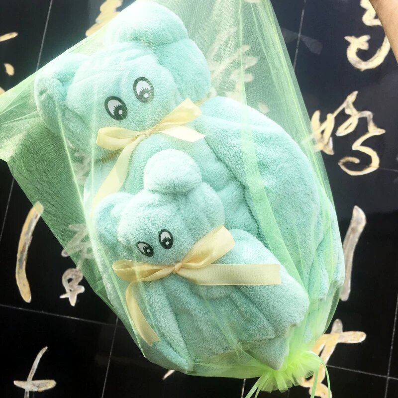 Коралловый флисовые полотенца и ванночные полотенца с медвежьим дизайном, зеленый цвет, мягкая быстросохнущая ткань для
