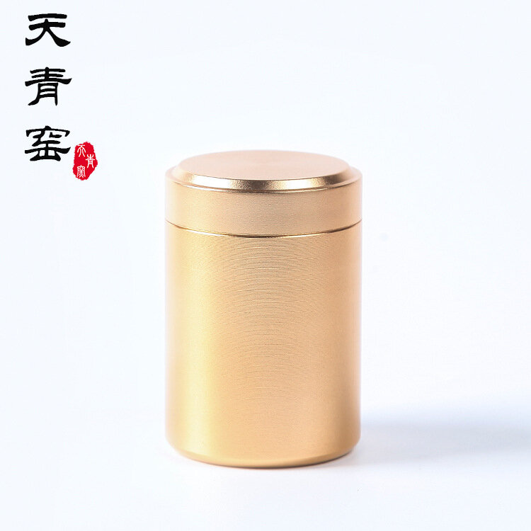 Портативная герметичная металлическая чайная банка 45 мл, роскошный золотой цвет, алюминиевый контейнер для хранения чая