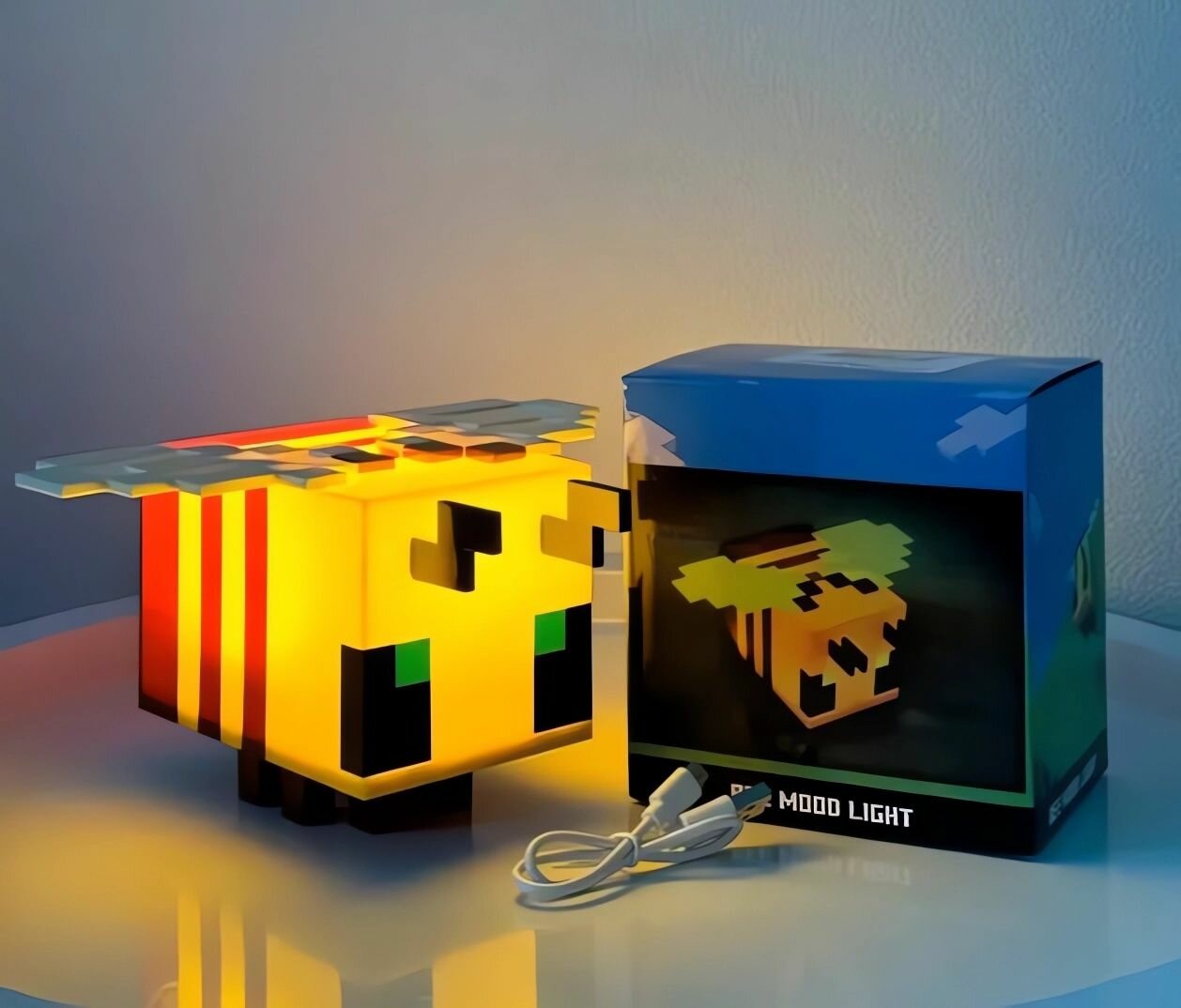 Светильник-ночник Майнкрафт/minecraft (Пчелка), USB-заряжаемый