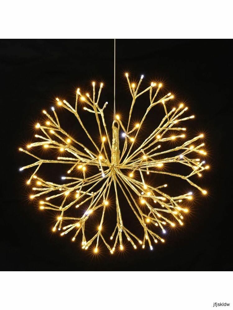 Светодиодный новогодний подвесной шар с искрящимися огнями, 60 см, 160 LED, теплый белый свет, водостойкий уличный и домашний декор для сада, террасы, патио, елки, праздника