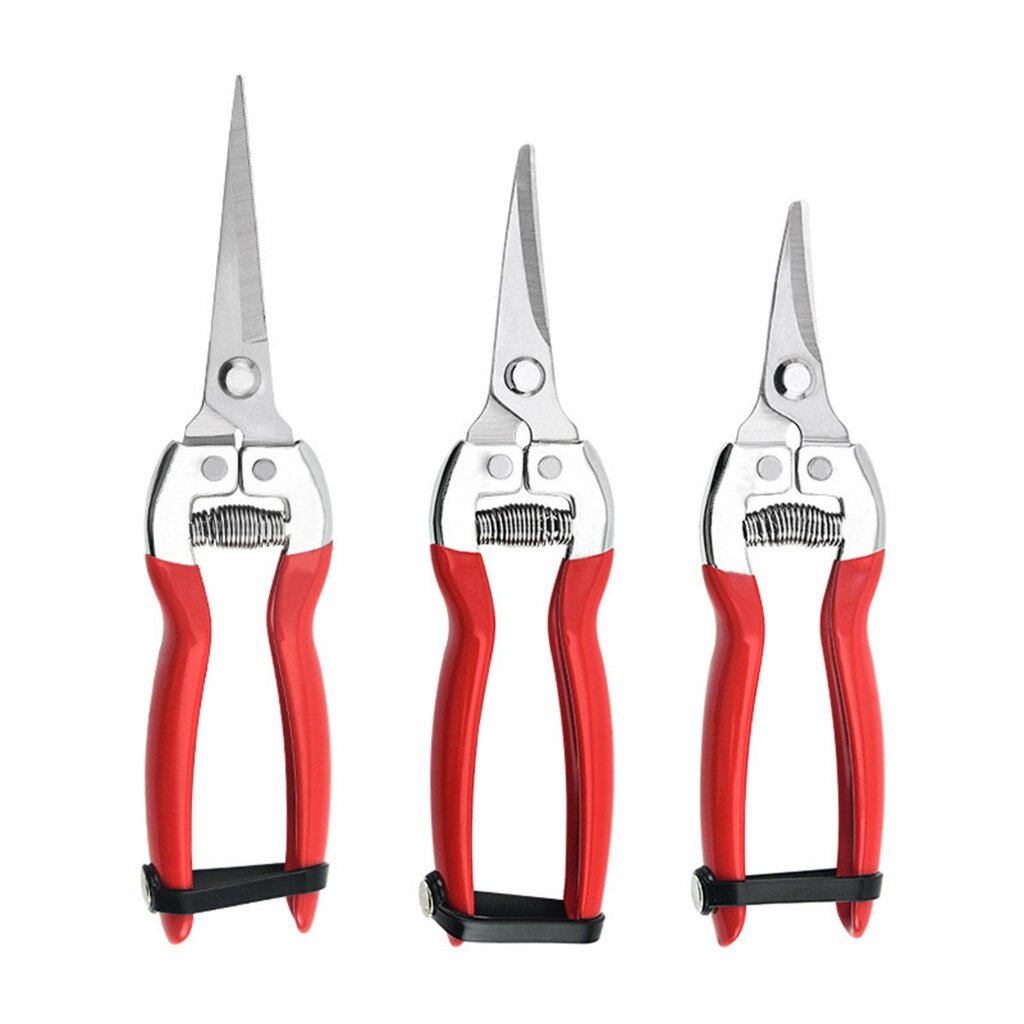 Набор из 3 Садовых секаторов из нержавеющей стали с режущим лезвием и эргономичной ручкой для легкой стрижки в садах