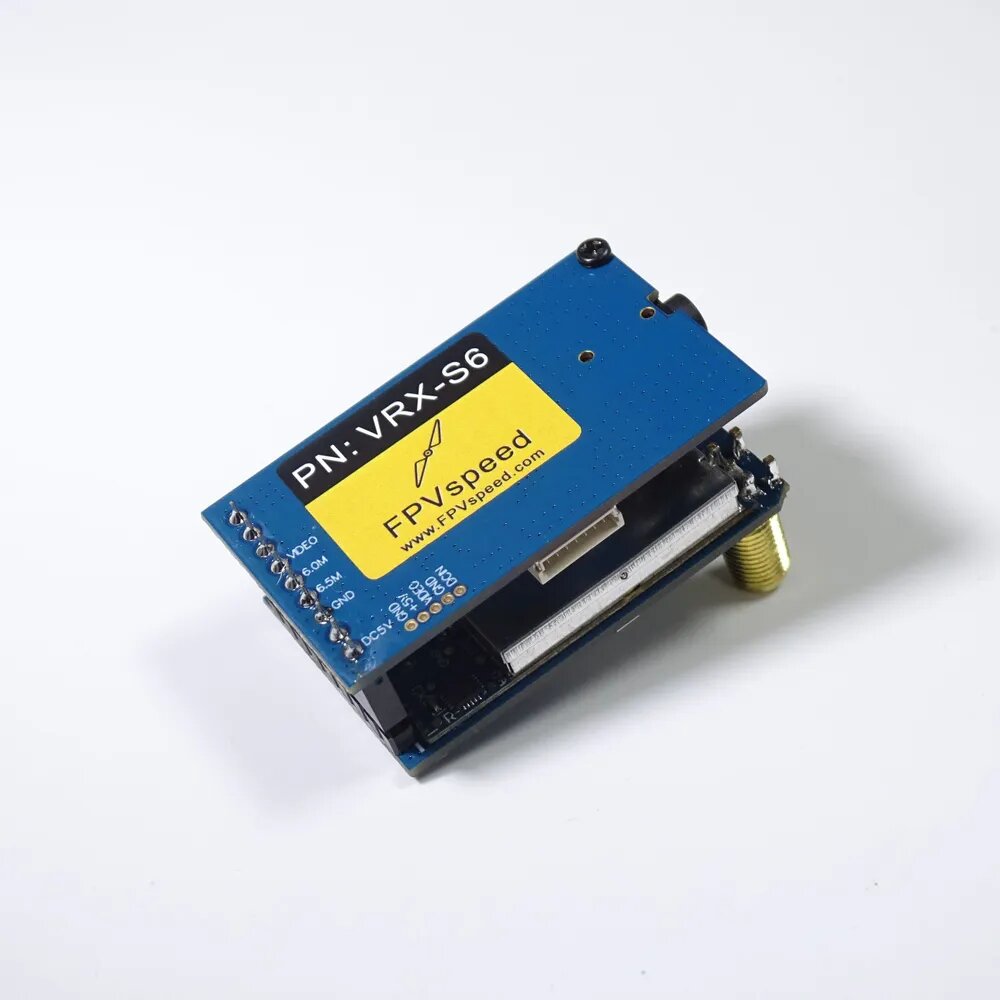 FPVspeed Приемник FPV VRX-S6 2Г/2.2Г, сверхчувствительность -97дБм, 8 каналов, встроенный аудиовыход, для long-range