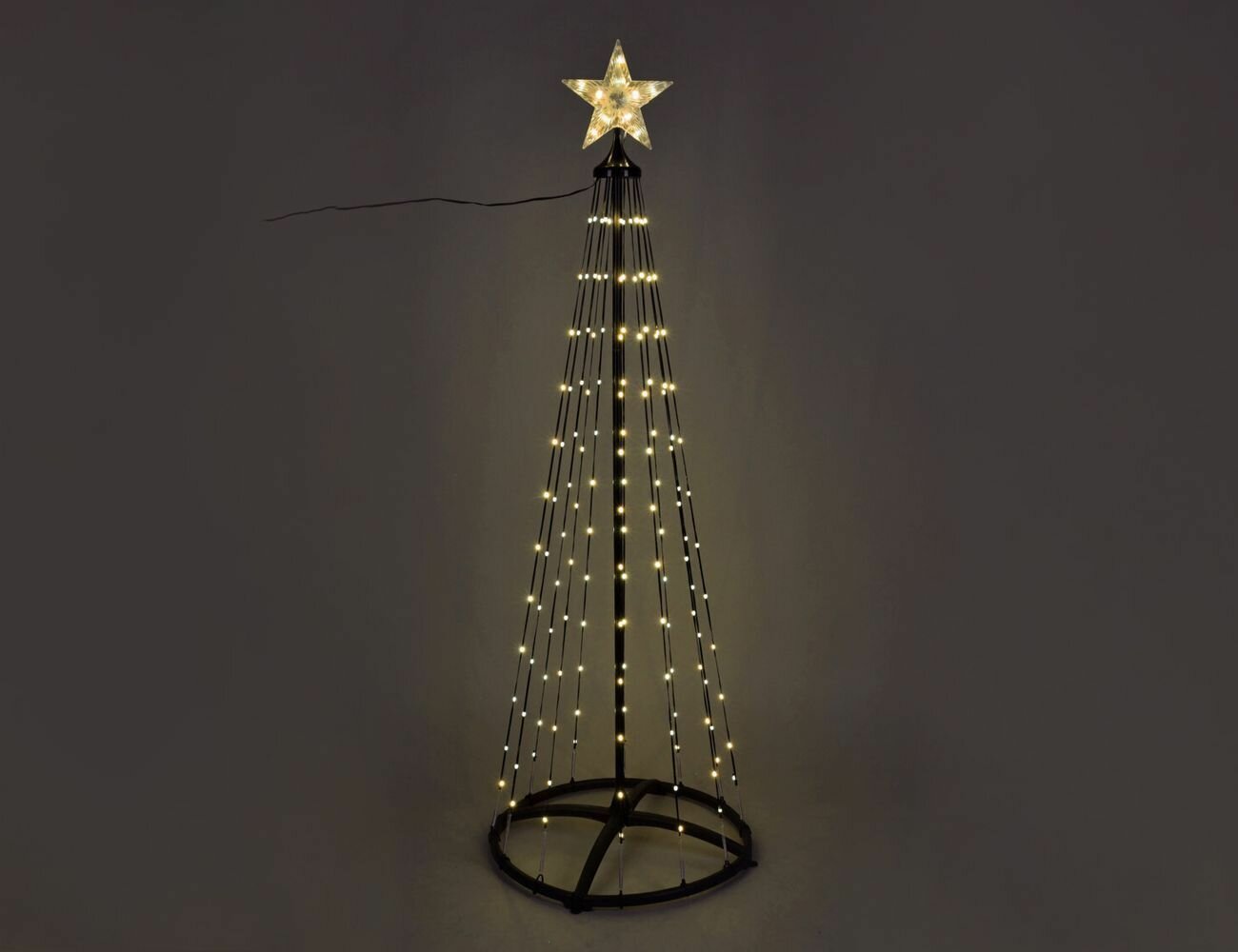 Декоративная светящаяся ёлка сияние праздника, 154 тёплых белых LED-огня, 150 см, контроллер, ПДУ, уличная, Koopman International AX5380600