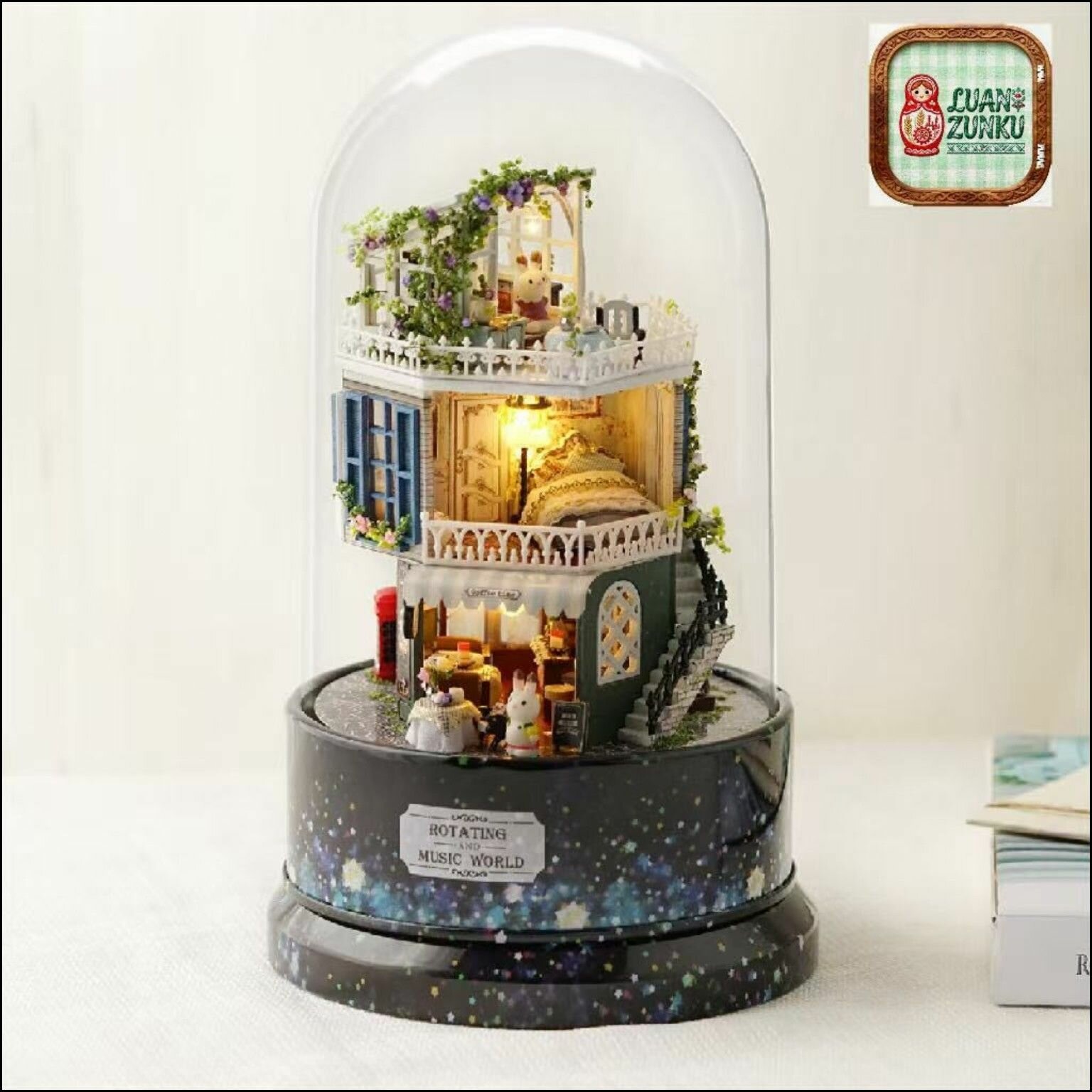 Эксклюзивный румбокс для сборки "Звёздное Небо", интерьерный конструктор в куполе, миниатюрный DIY дом