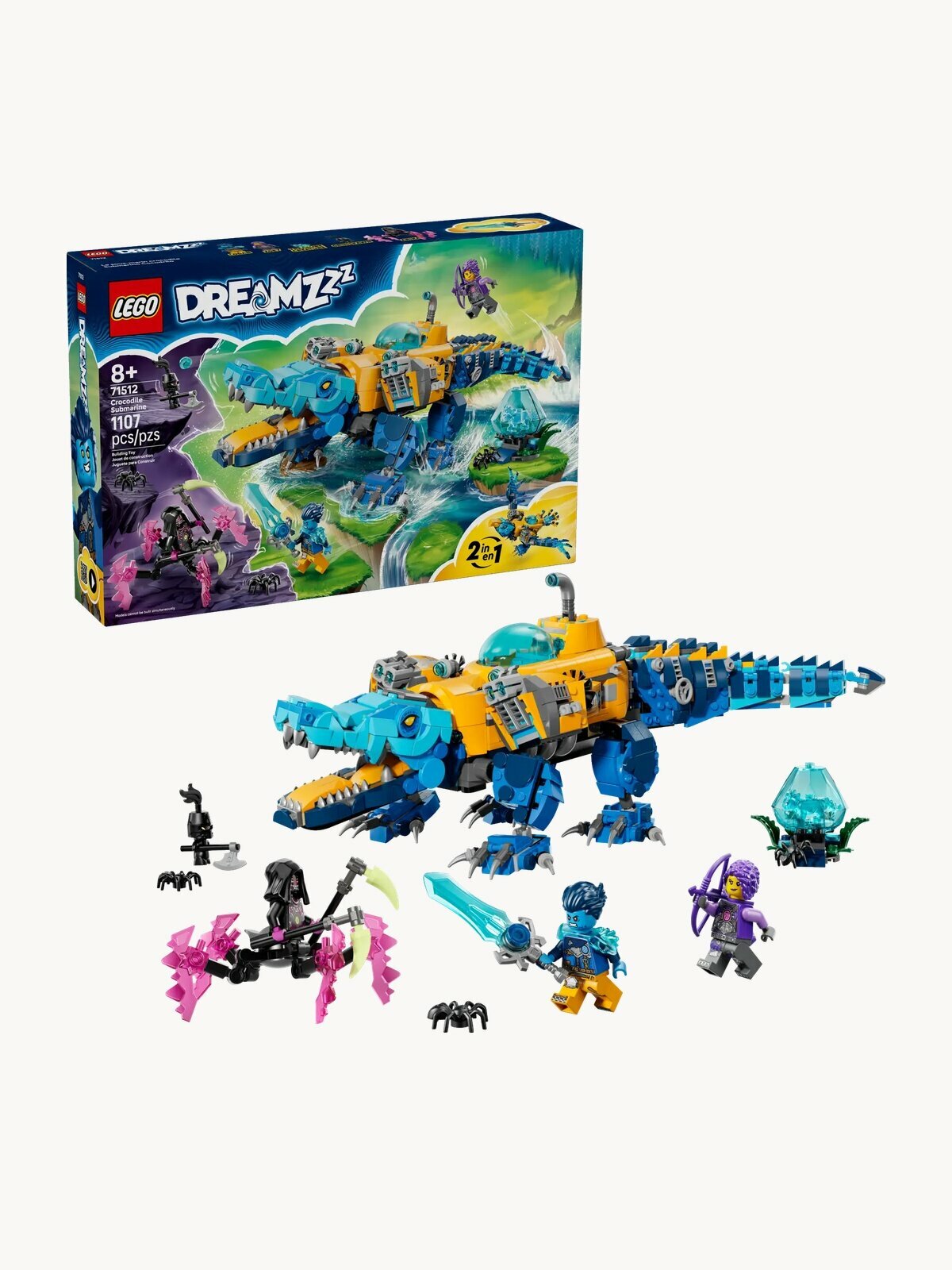 Конструктор LEGO DREAMZzz 71512 Подводная лодка крокодил, 1107 дет.