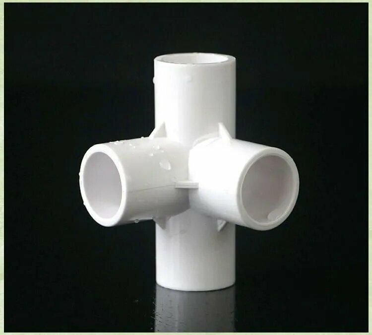 Бестселлер 202510 единиц, четырехходовые фитинги из ПВХ, тройник прямоугольный пластиковый и угловой соединитель с внутренним диаметром 20 мм, белоснежного цвета,10 штук