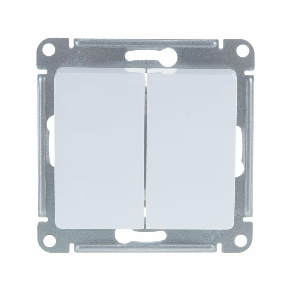 Механизм выключателя Systeme Electric 2-клавишный GLOSSA белый SchE GSL000151
