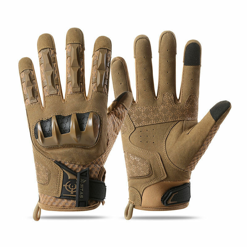 Тактические перчатки для тренировок на открытом воздухе, фитнеса, скалолазания, велоспорта, с жесткой оболочкой, противоскользящие, износостойкие, полнопальцевые, тактические спортивные защитные перчатки