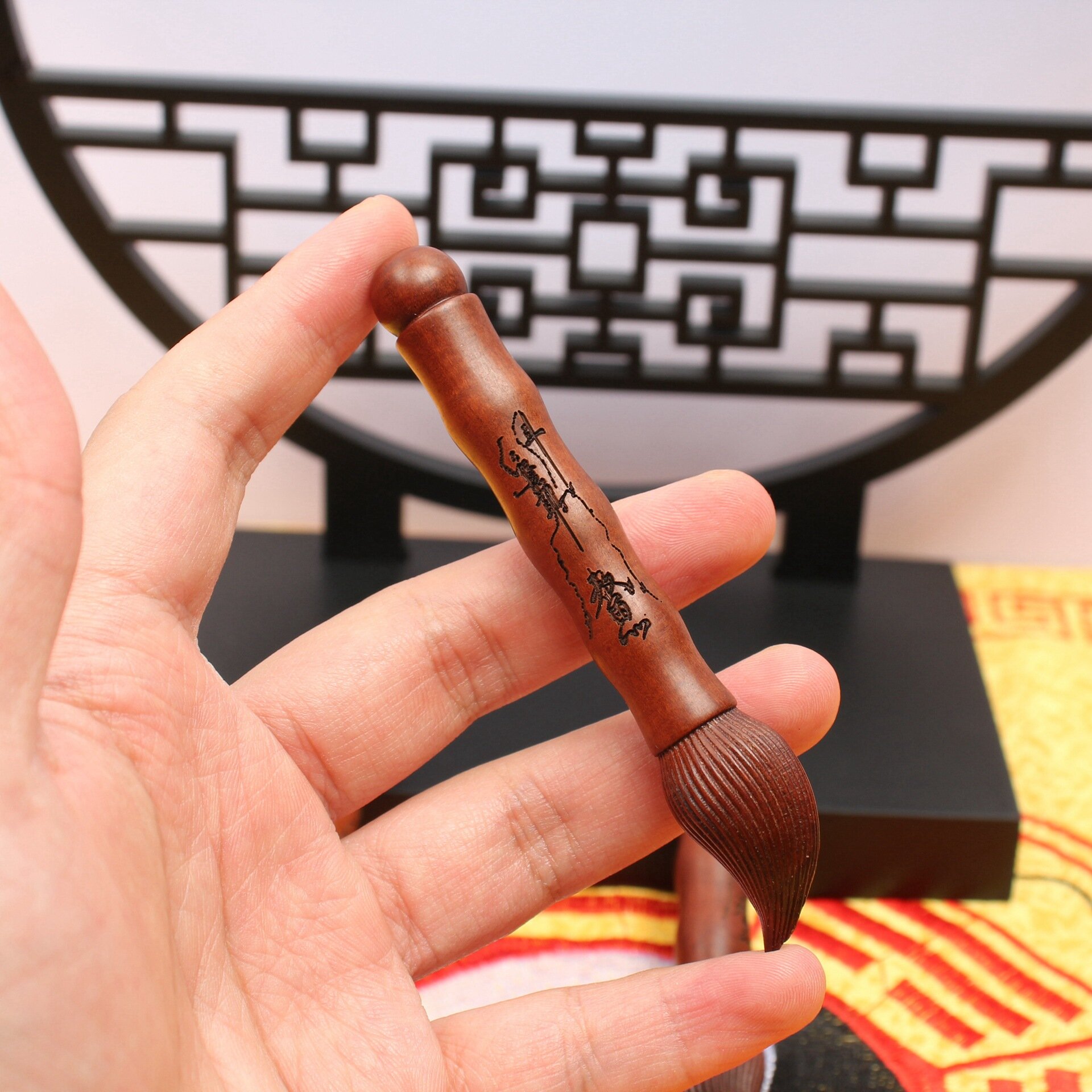 Ручка Вэньчан из дерева с резьбой в виде молнии, подвеска с семью звездами, даосский талисман, личный аксессуар из старого материала