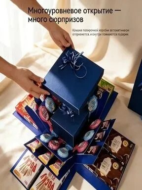 Подарочная коробка распадающаяся 4 in коробка раскладушка для сюрпризов и сладостей Юбилеи, различные праздники