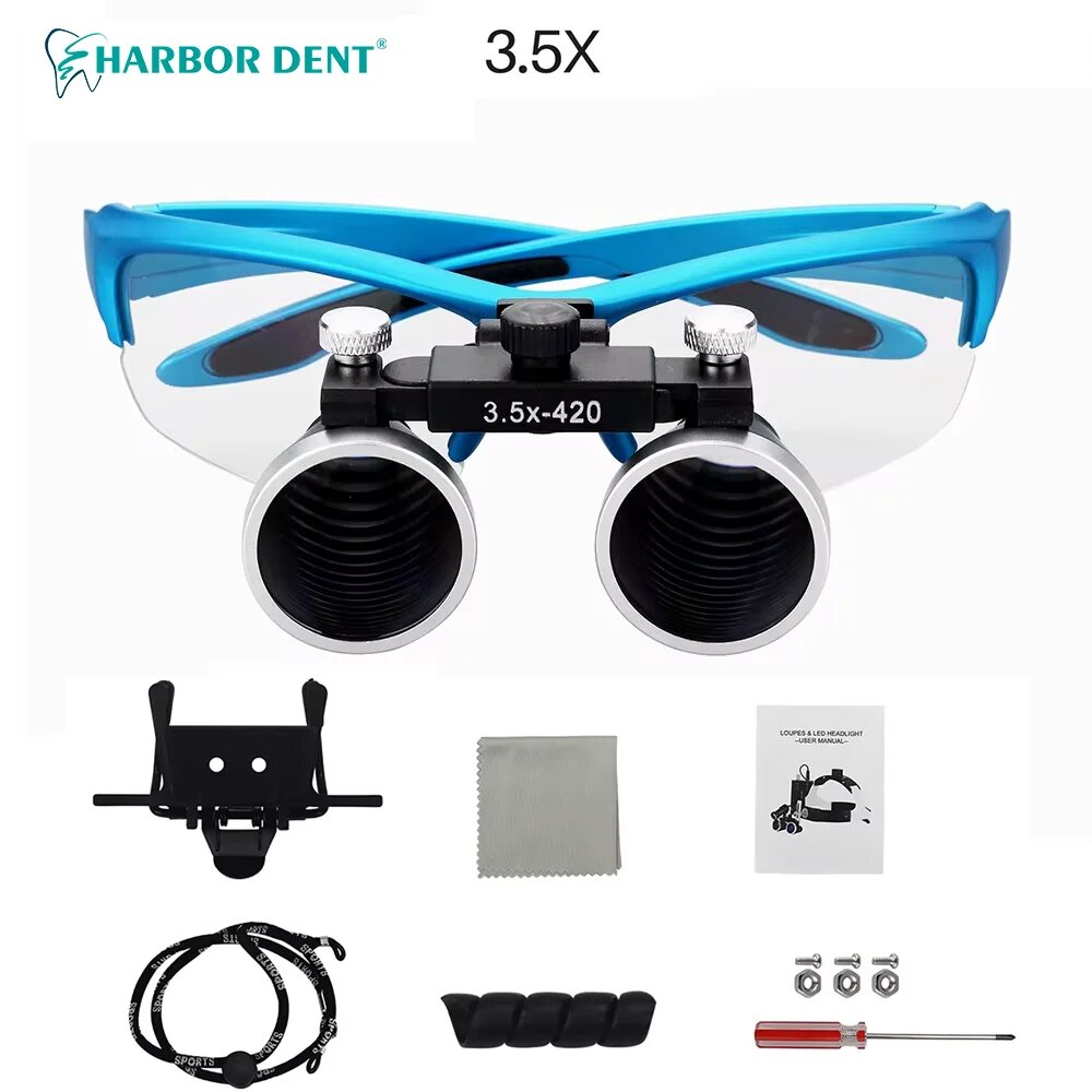 HARBOR DENT Бинокулярные лупы 2.5x/3.5x 3.5X blue