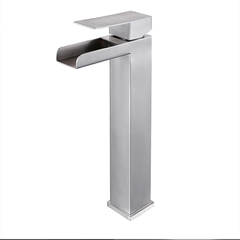 Смеситель для умывальника Nordic Light Luxury с водопадом, смеситель для горячей и холодной воды, матовый смеситель для ванной, серый металлик