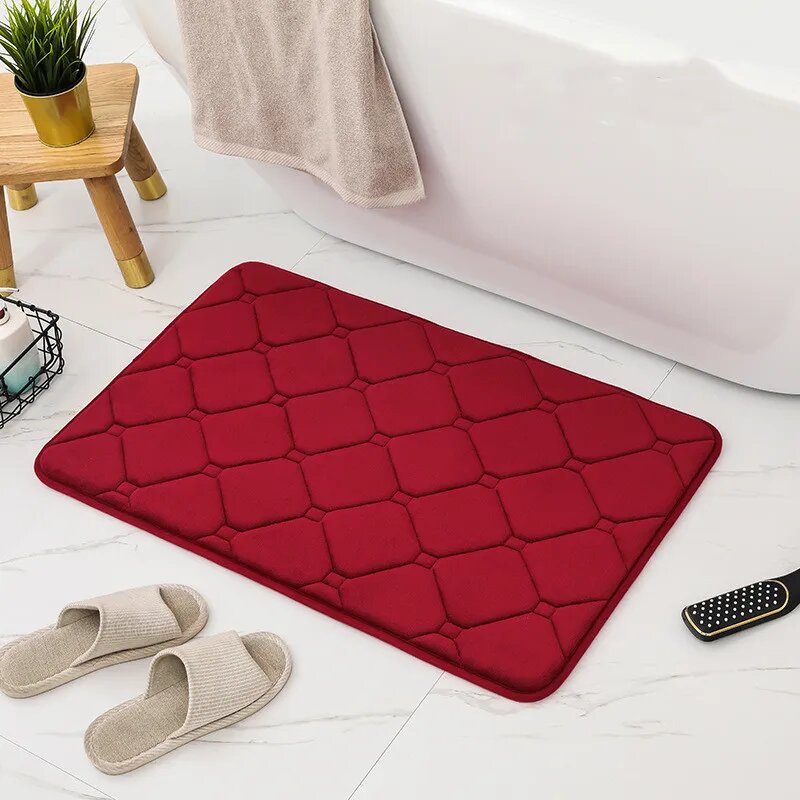 Inyahome микрофибра коврик для ванной 40x60cm, Бордовый, Diamond red