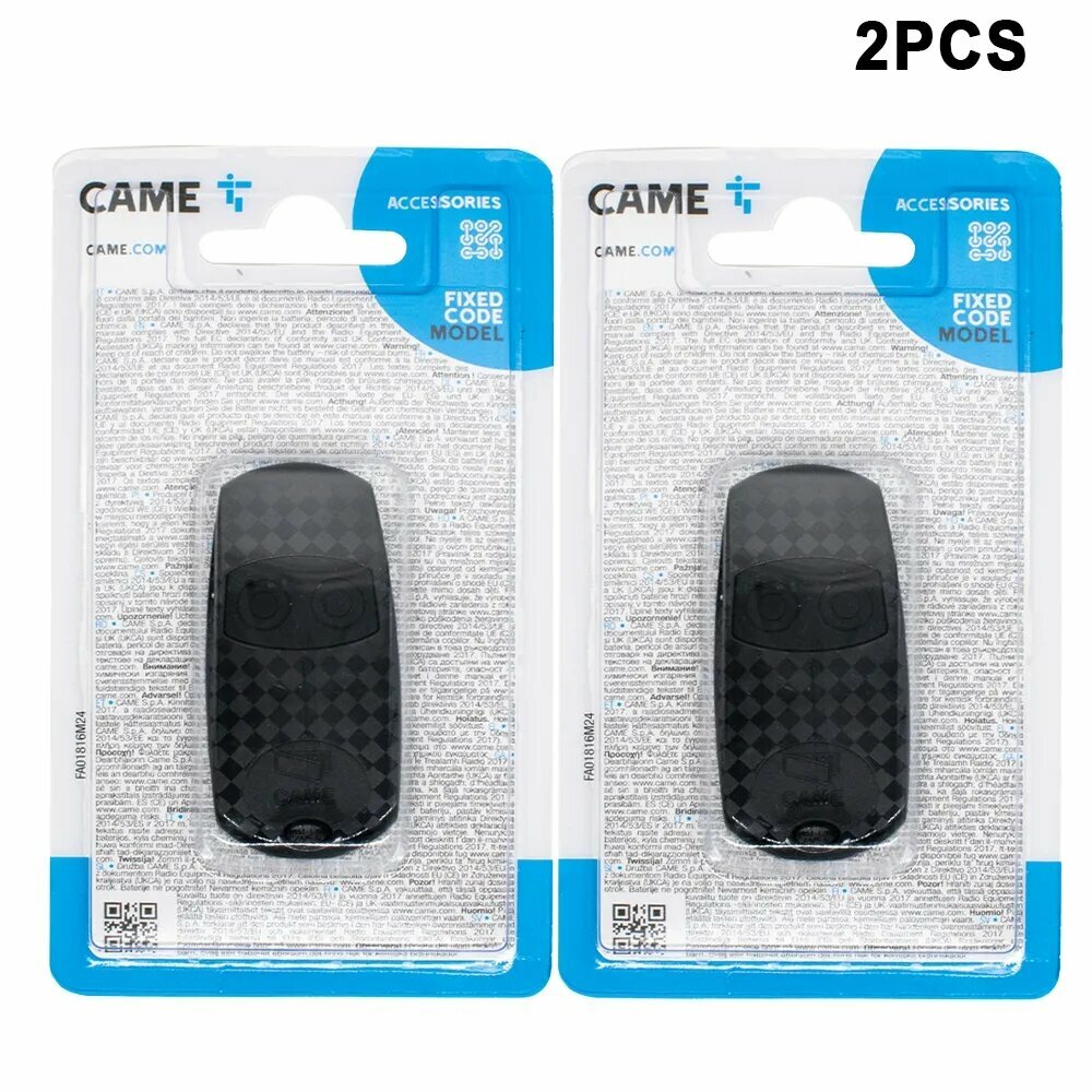 2 шт. пульт доступом Came TOP-432EV, 433 МГц, поддерживает клонирование пультов или прямое программирование двигателей гаражных ворот, с функциональностью, идентичной оригинальному оборудованию.
