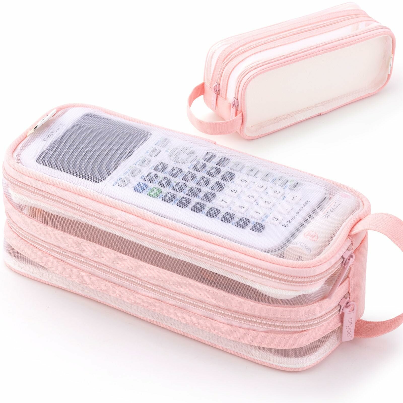 Чехол для карандашей с сетчатой сеткой Large 2 отсека Пенал Прозрачный Ручной Многофункциональный Подсумок для карандашей Прозрачный косметический сумок для подростков Студентов Колледжа Деловых Путешествий Офиса Взрослых