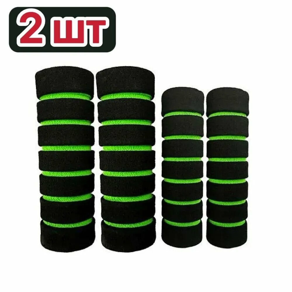 Ручки грипсы для турника 2 шт Estafit накладки неопреновые , чёрно-зелёные