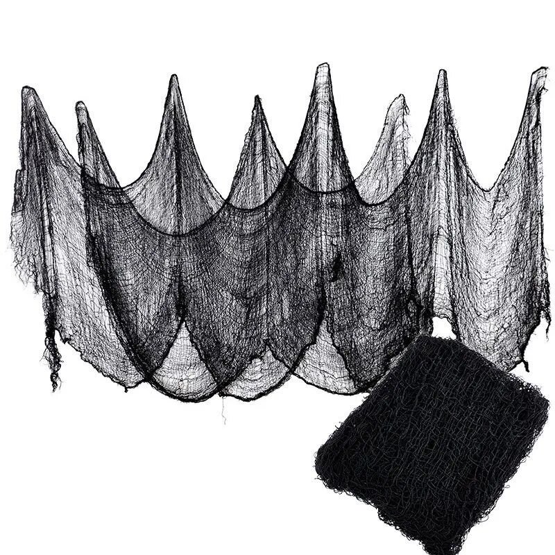 Искусственная паутина из черной марли для Хэллоуина, 1 упаковка, 76*198 см