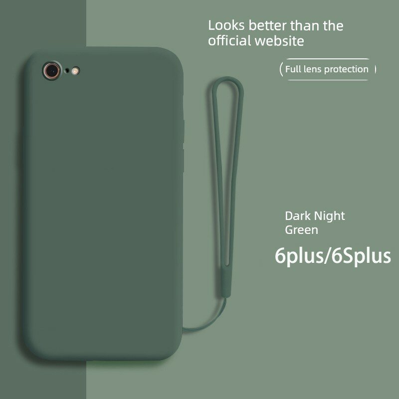 Силиконовый чехол для iPhone 6s и 6s Plus, цвет темно-зеленый, защита от царапин, премиальное покрытие